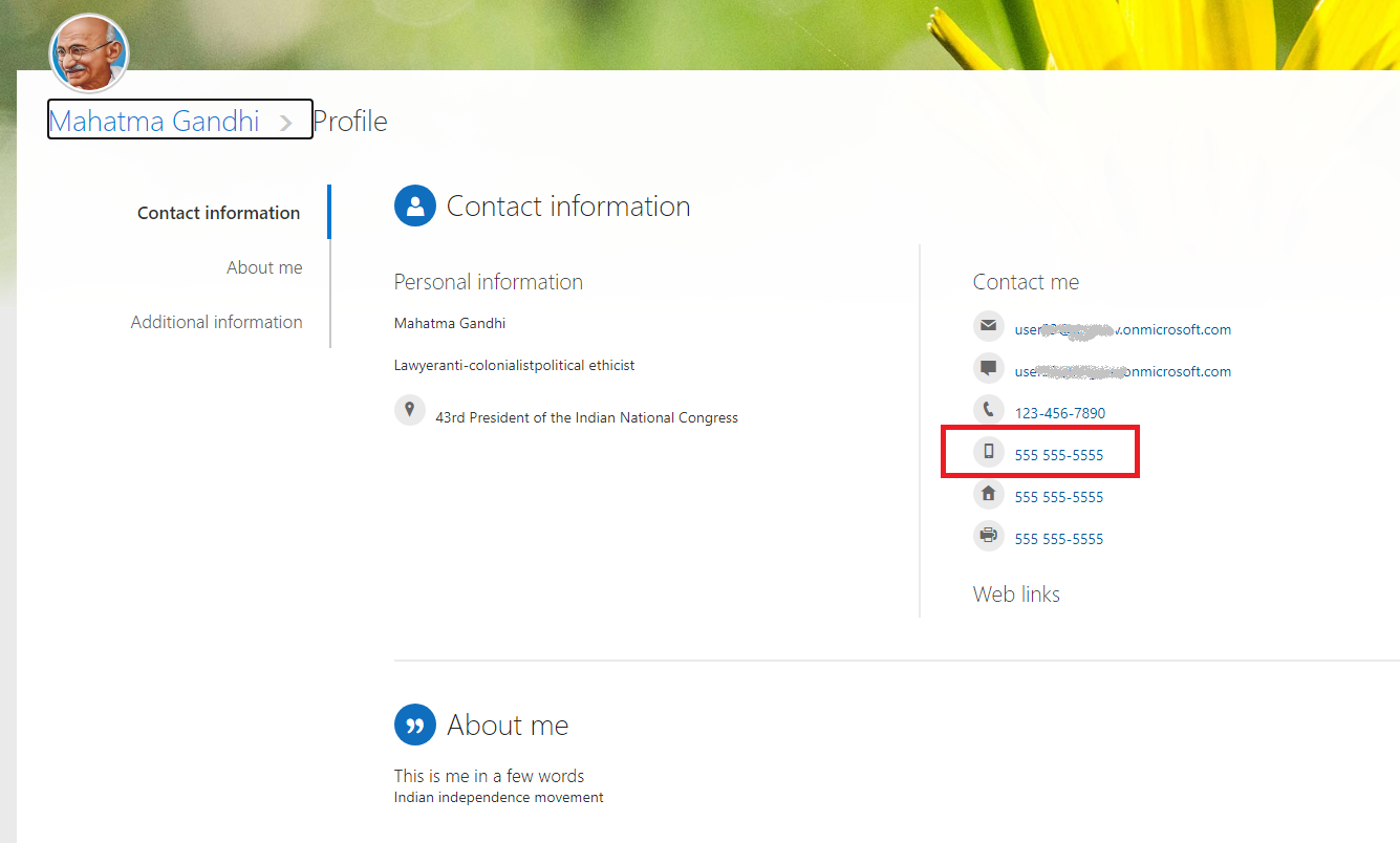 Microsoft 365 Delve How To Hide Mobile Phone Number From User Profile Vladilen