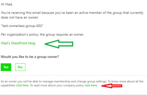 Microsoft 365 ownerless groups policy email message body format and ...