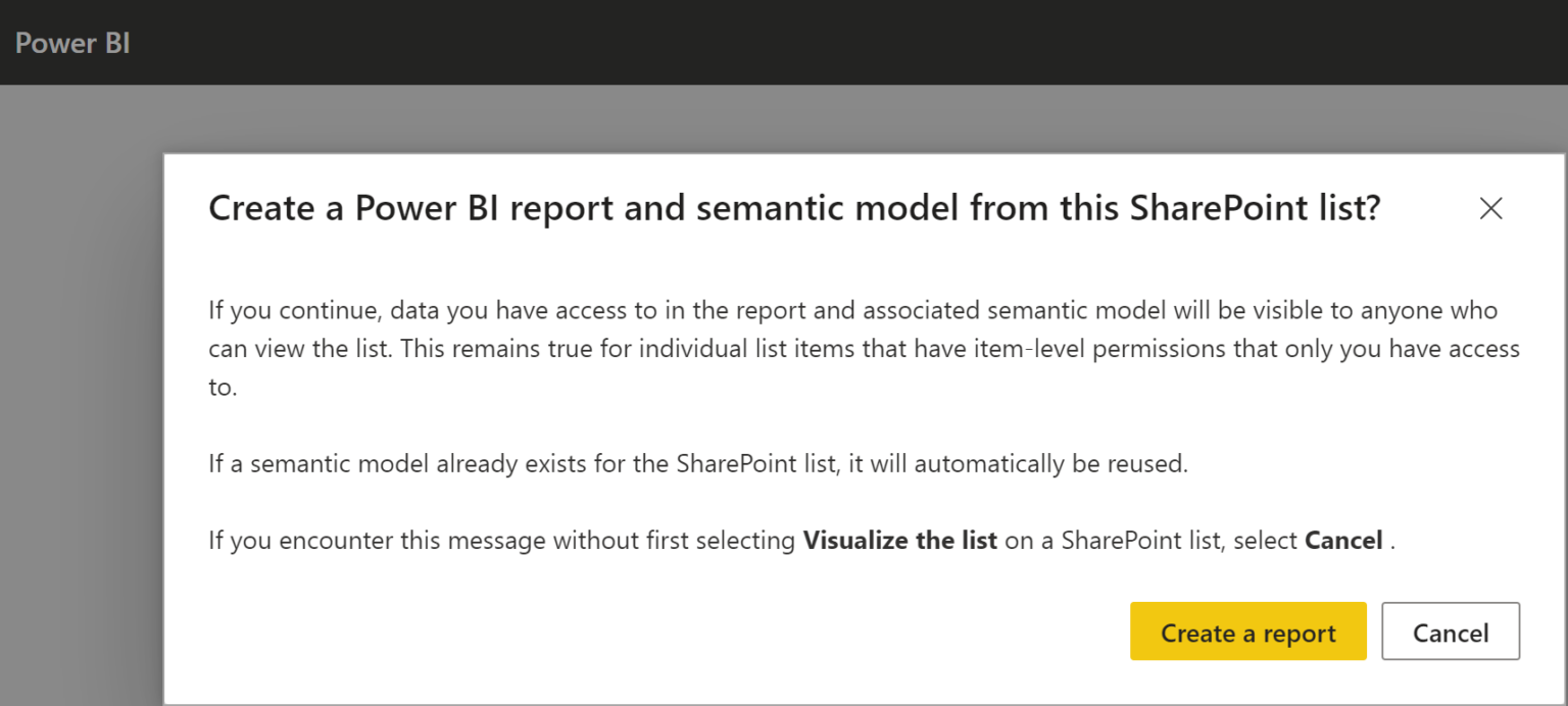 You cannot use Power BI to visualize this list issue - Vlad's SharePoint blog