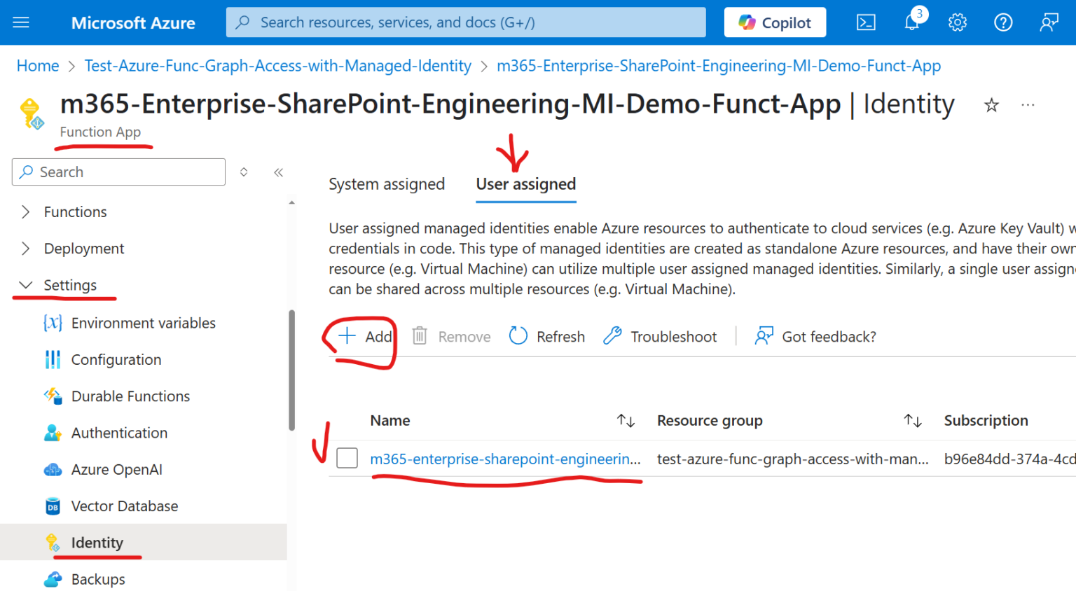 Connecting Azure Function App to Microsoft 365 via Graph API with Managed Identity - Vlad's ...